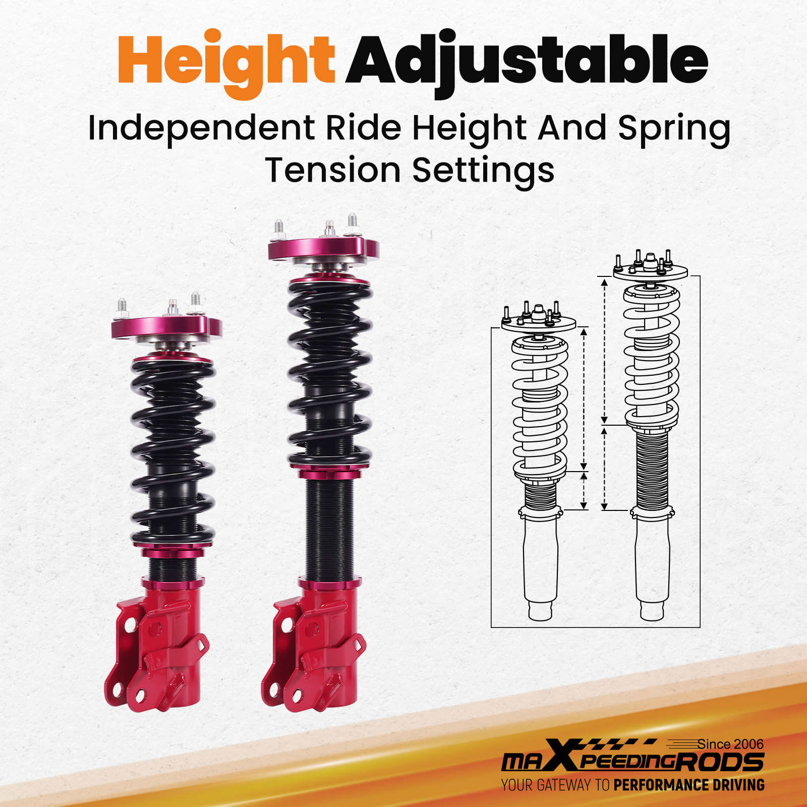 MaXpeedingrods Coilovers 24 Way Damper for Honda Civic & Si Sedan/Coupe ...